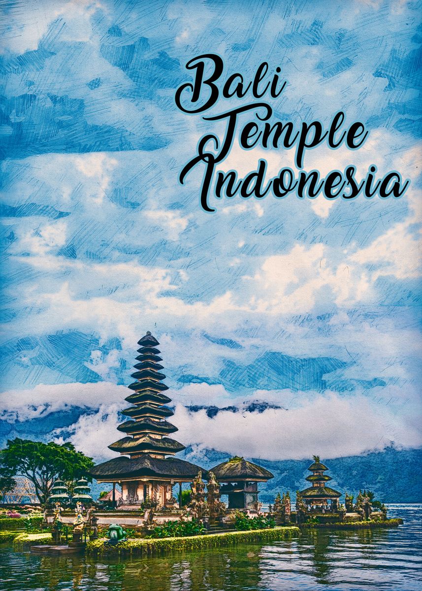 'water temple of bali' Poster, picture, metal print, paint by misbah ...