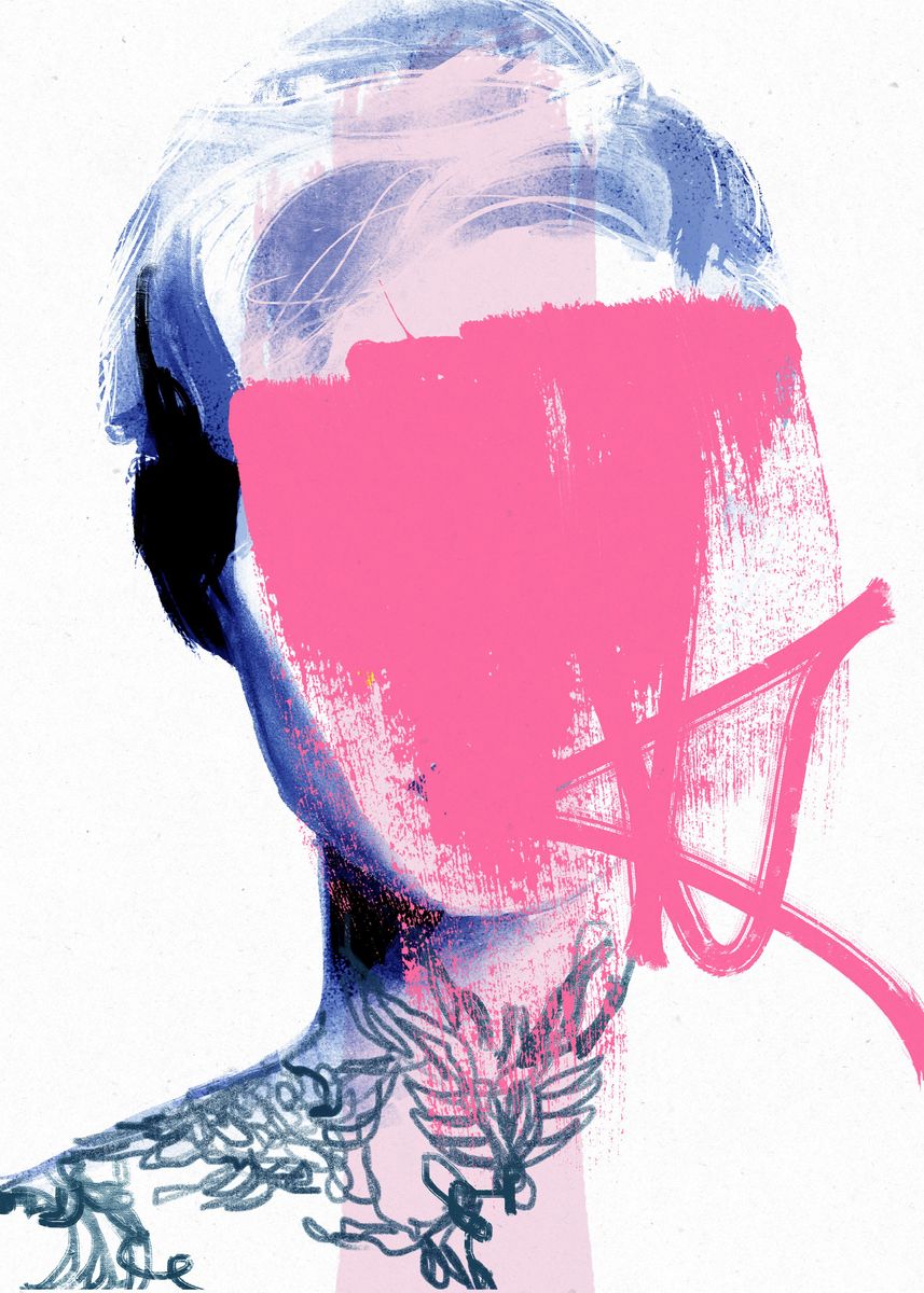 'No Face' Poster, picture, metal print, paint by Nina Kosmyleva | Displate