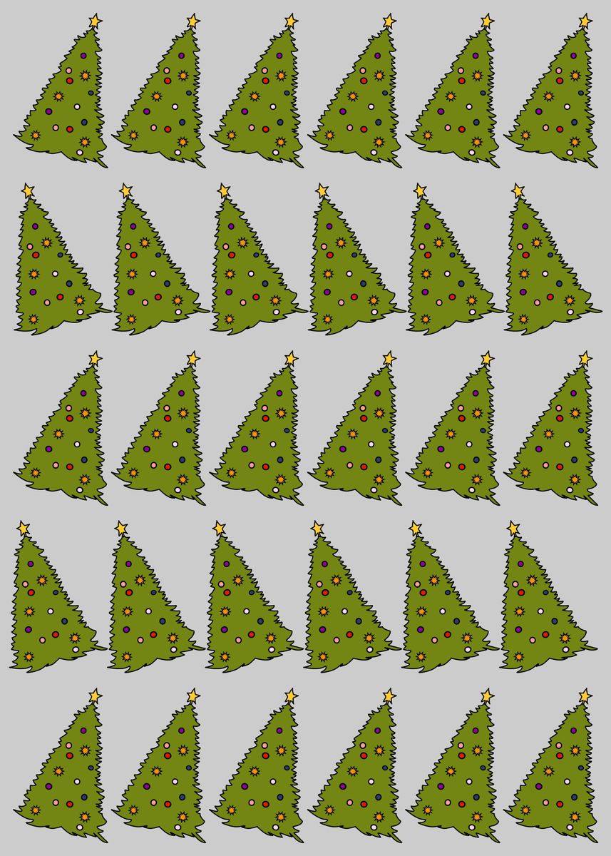 'Christmas Trees Repeat' Poster, picture, metal print, paint by ...