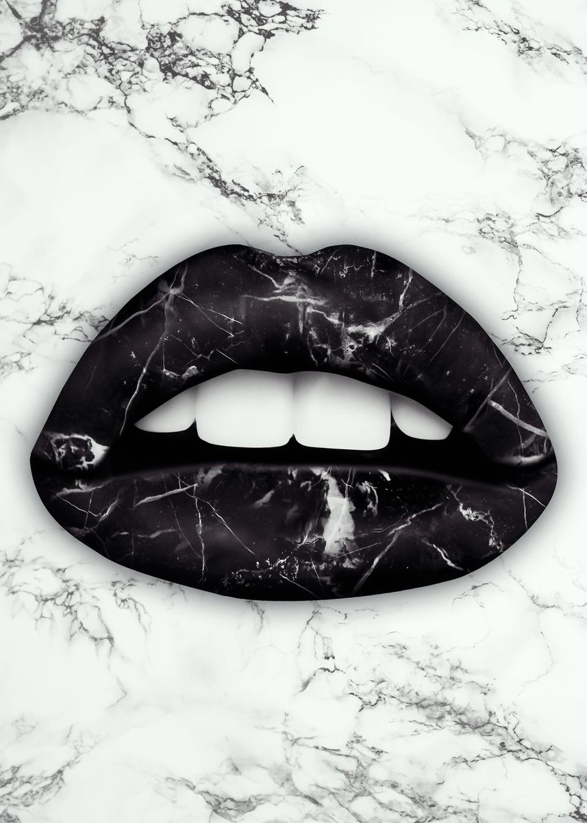 'Marble Lips' Poster, picture, metal print, paint by max salkov | Displate