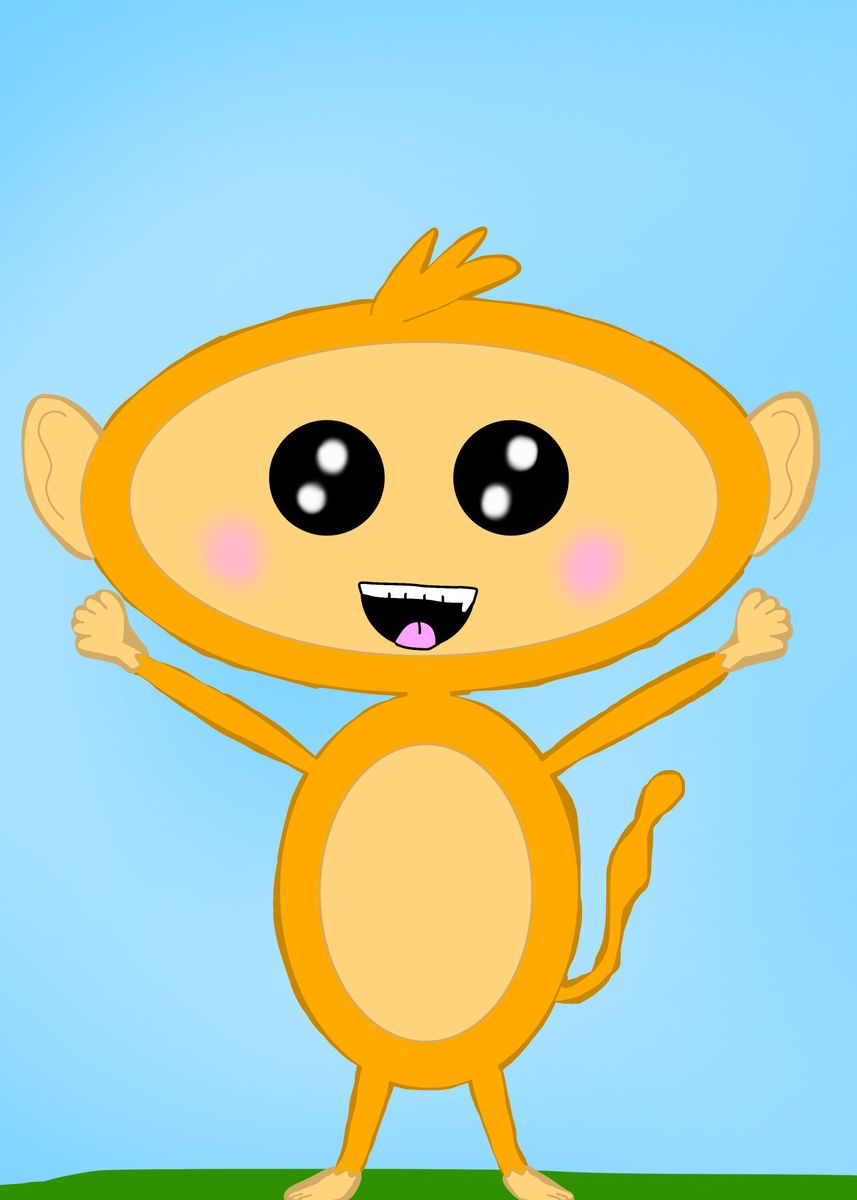 'Cute Monkey' Poster by Cathryn Paulus | Displate