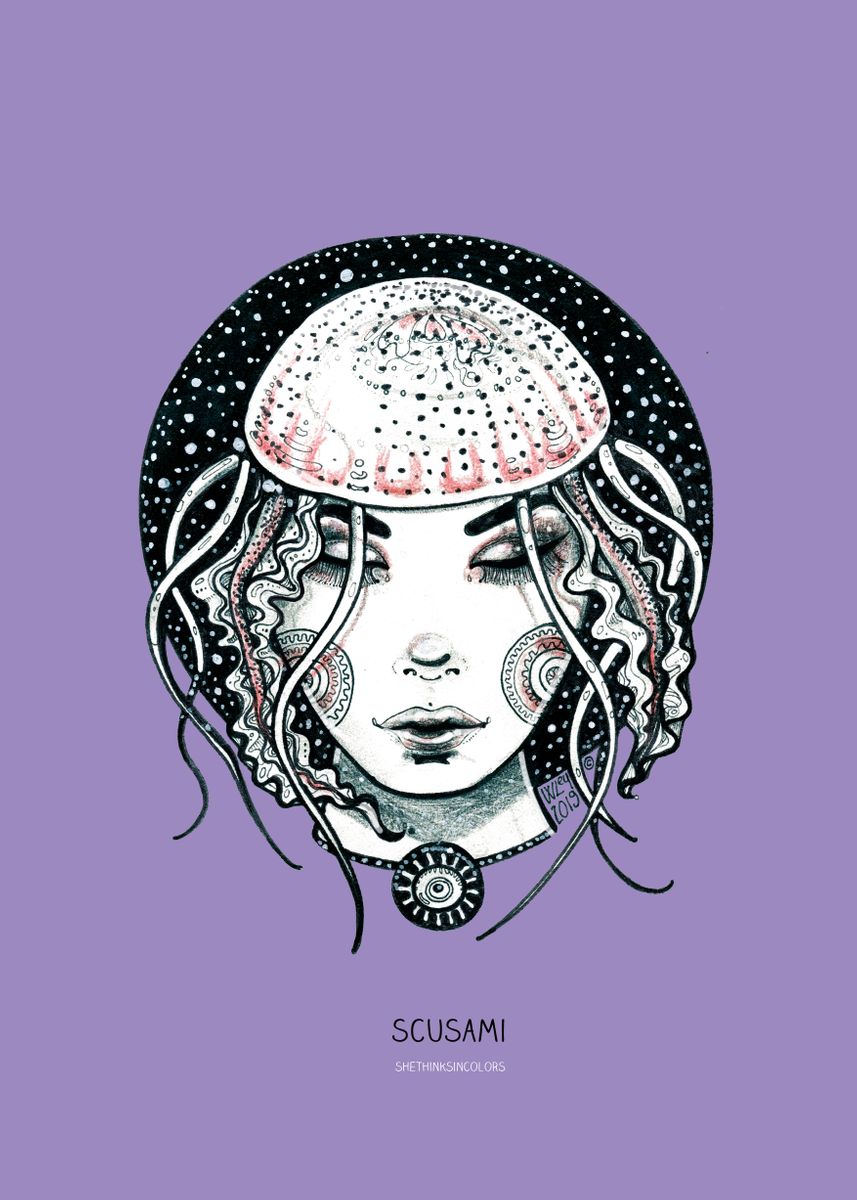 'SCUSAMI' Poster, picture, metal print, paint by Wendy De Cicco | Displate