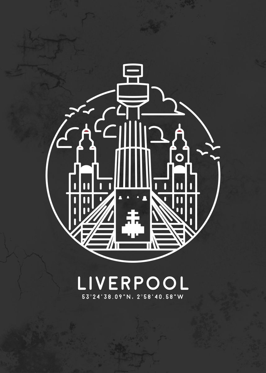 'Liverpool Line Art' Poster, picture, metal print, paint by Oriza ...