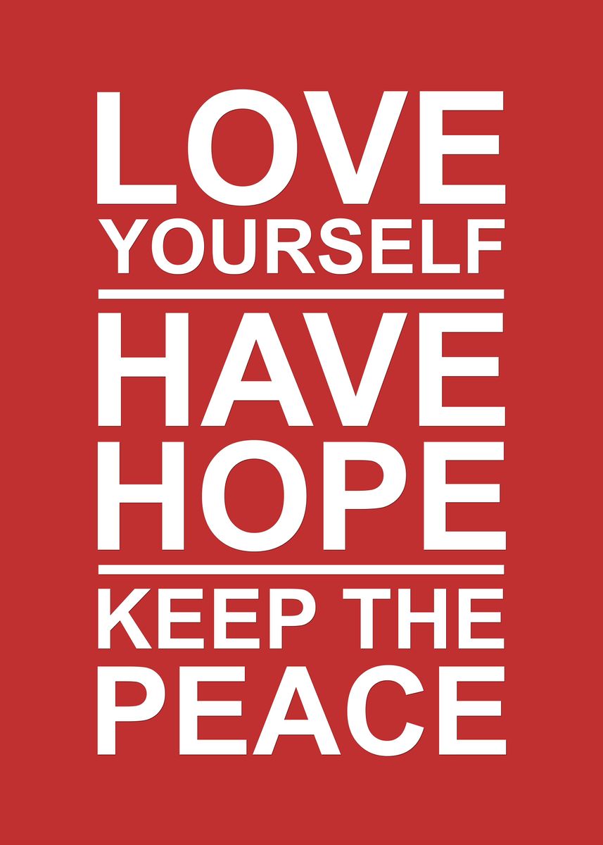 'Love Hope and Peace' Poster by HomeStead Digital | Displate