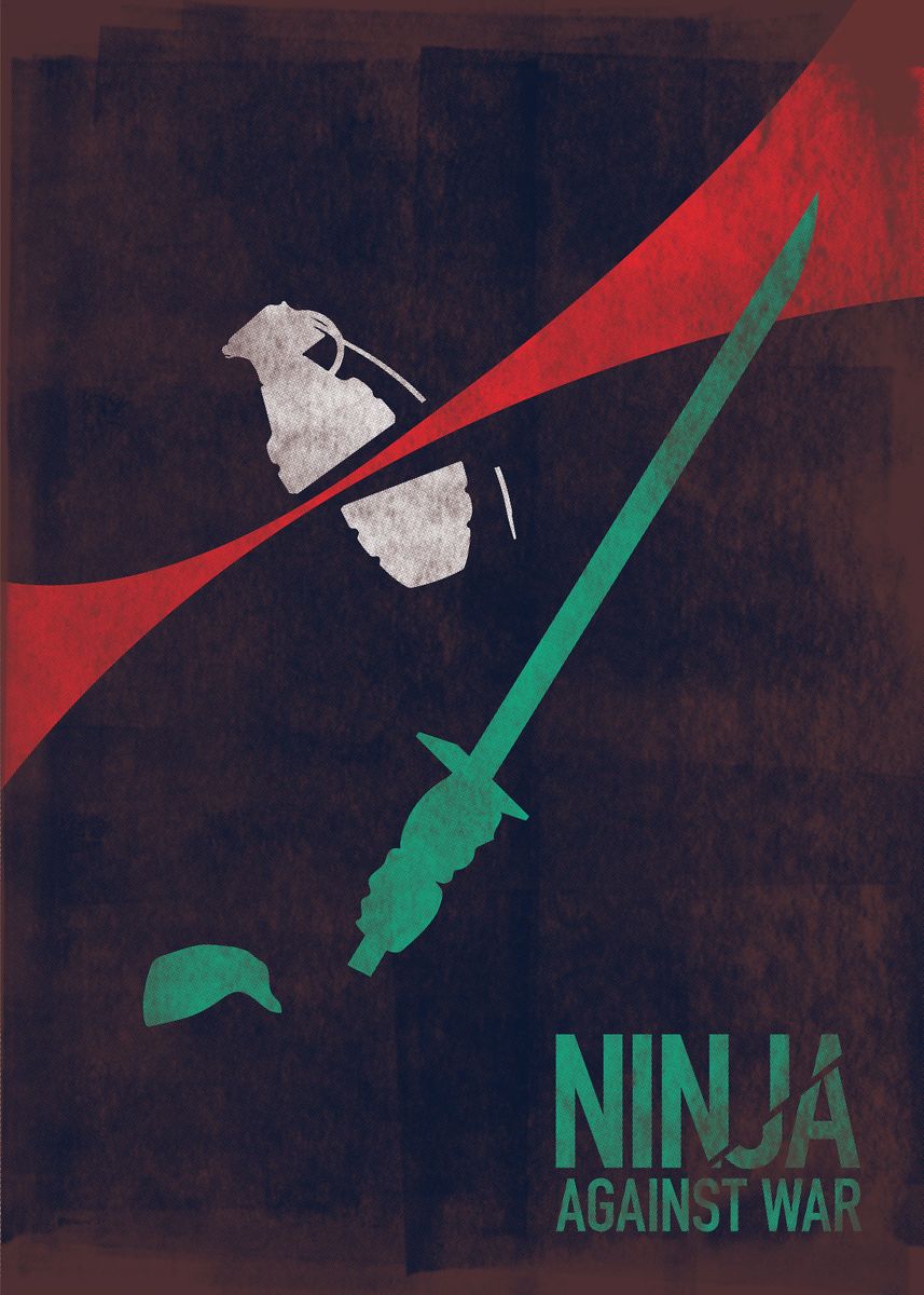 'Ninja Against War' Poster, picture, metal print, paint by Bem Calavera ...