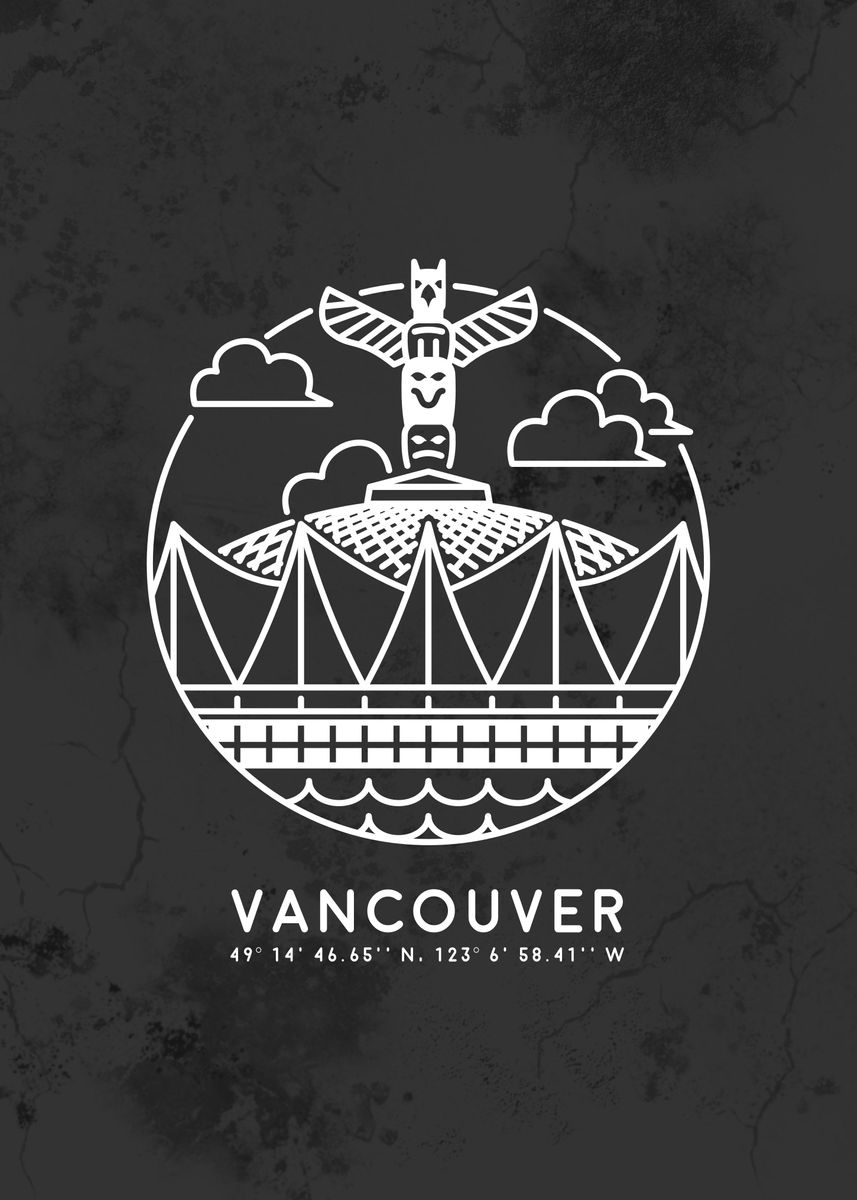 'Vancouver Line Art' Poster, picture, metal print, paint by Oriza ...