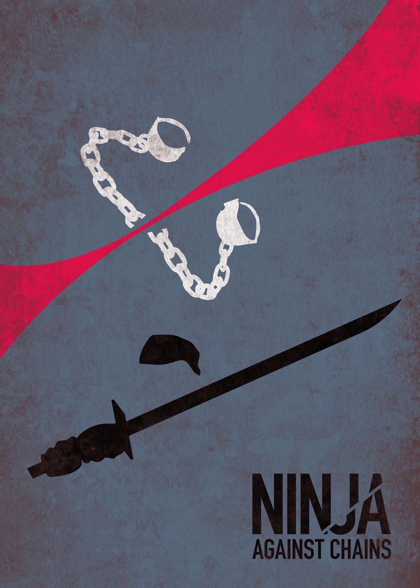 'Ninja Against Chains' Poster, picture, metal print, paint by Bem ...