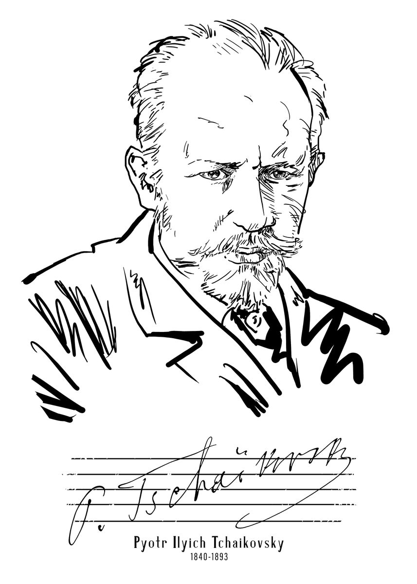 'Tchaikovsky' Poster, picture, metal print, paint by Carlos Marques ...