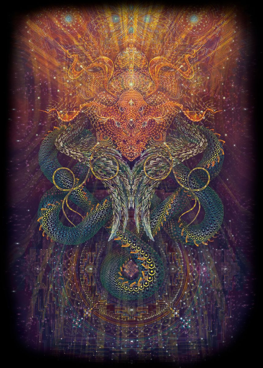 'Infinity Dragon ' Poster, picture, metal print, paint by IHTI ANDERSON ...