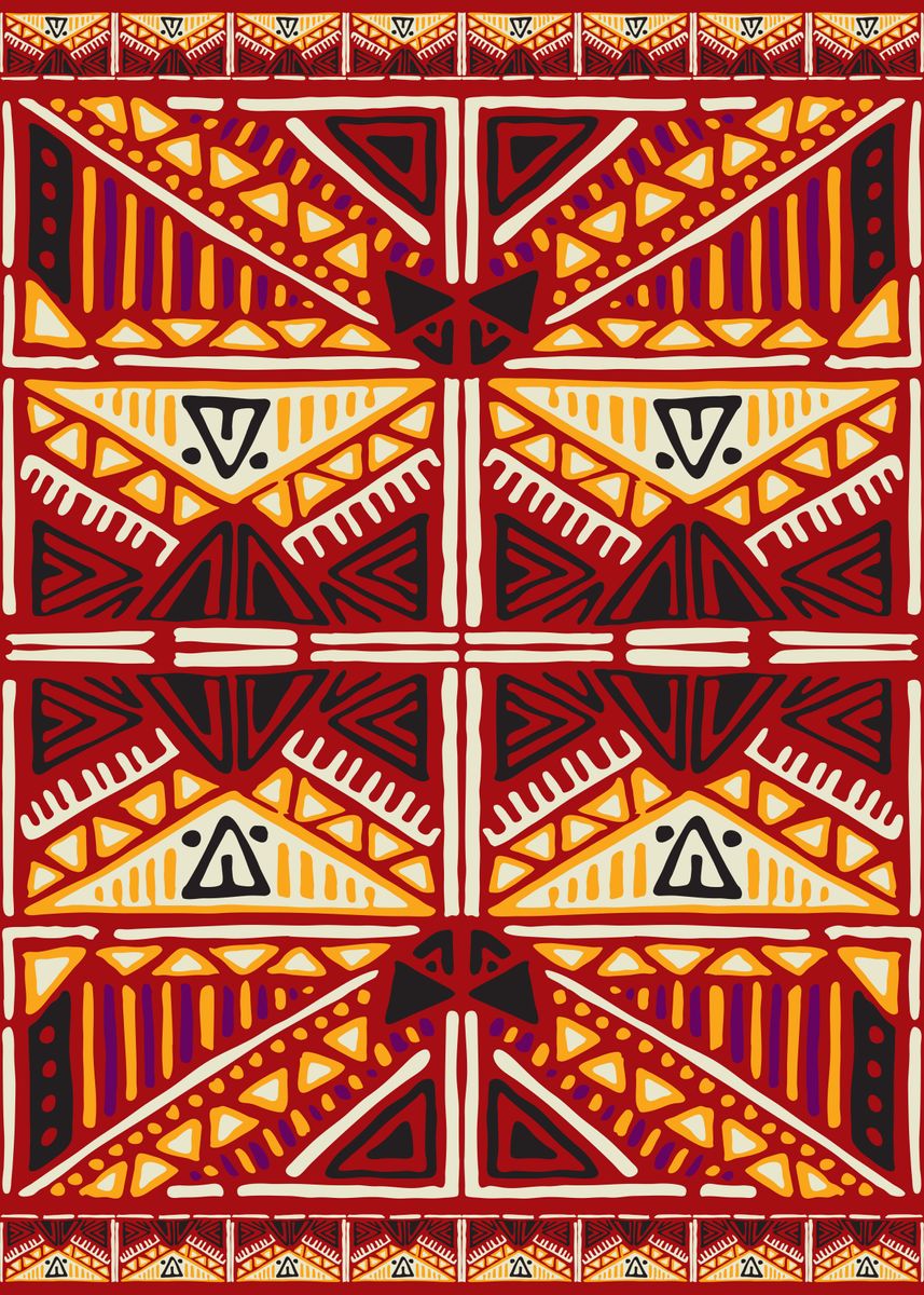 'Ethnic Red Tribal' Poster by Swan Dee | Displate