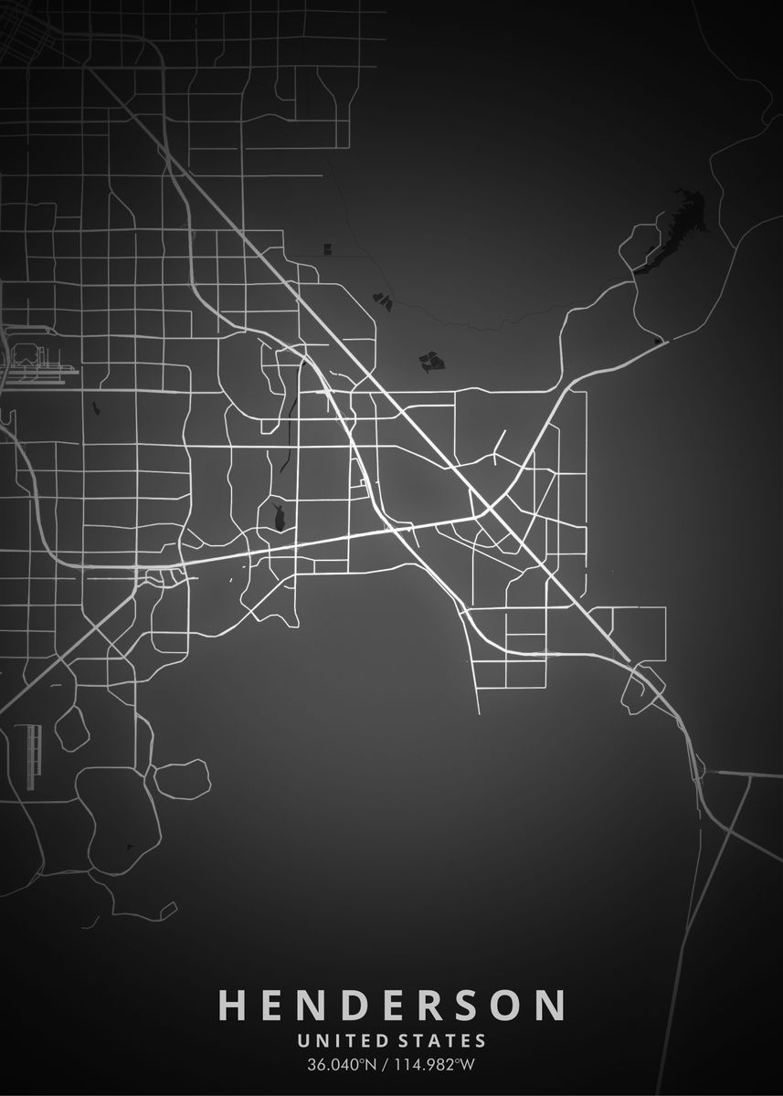 'Henderson Map Posters' Poster, picture, metal print, paint by Merah ...