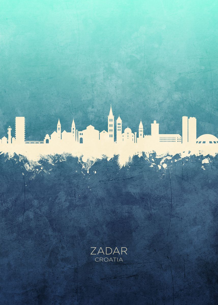 'Zadar Skyline Croatia' Poster by Michael Tompsett | Displate