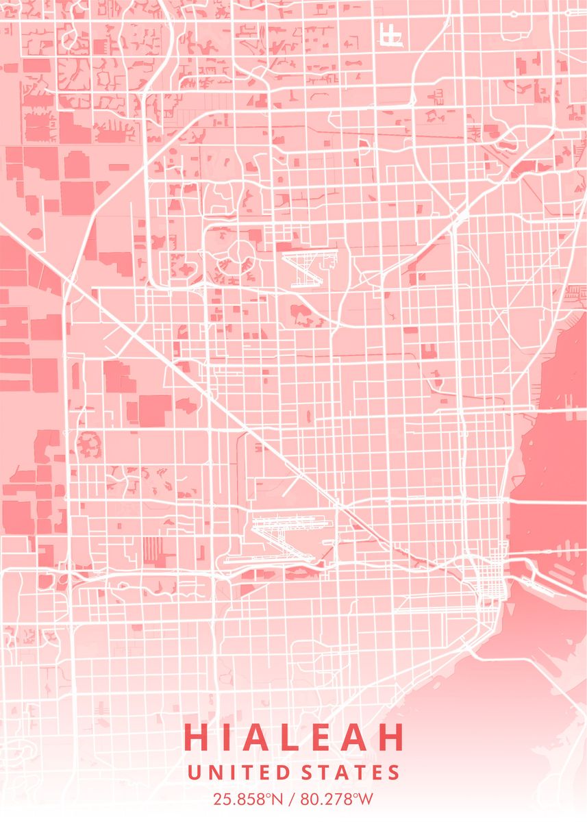 'Hialeah Florida' Poster, picture, metal print, paint by Merah Djoeang ...