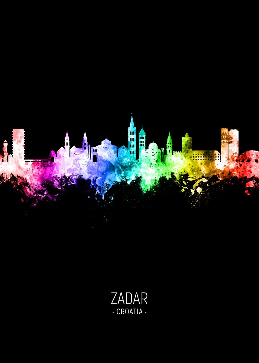 'Zadar Skyline Croatia' Poster, picture, metal print, paint by Michael ...