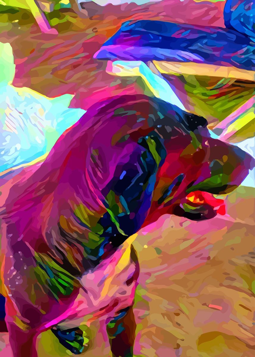 'Pancho On The Beach' Poster, picture, metal print, paint by ...