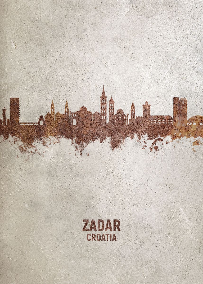 'Zadar Skyline Croatia' Poster, picture, metal print, paint by Michael ...