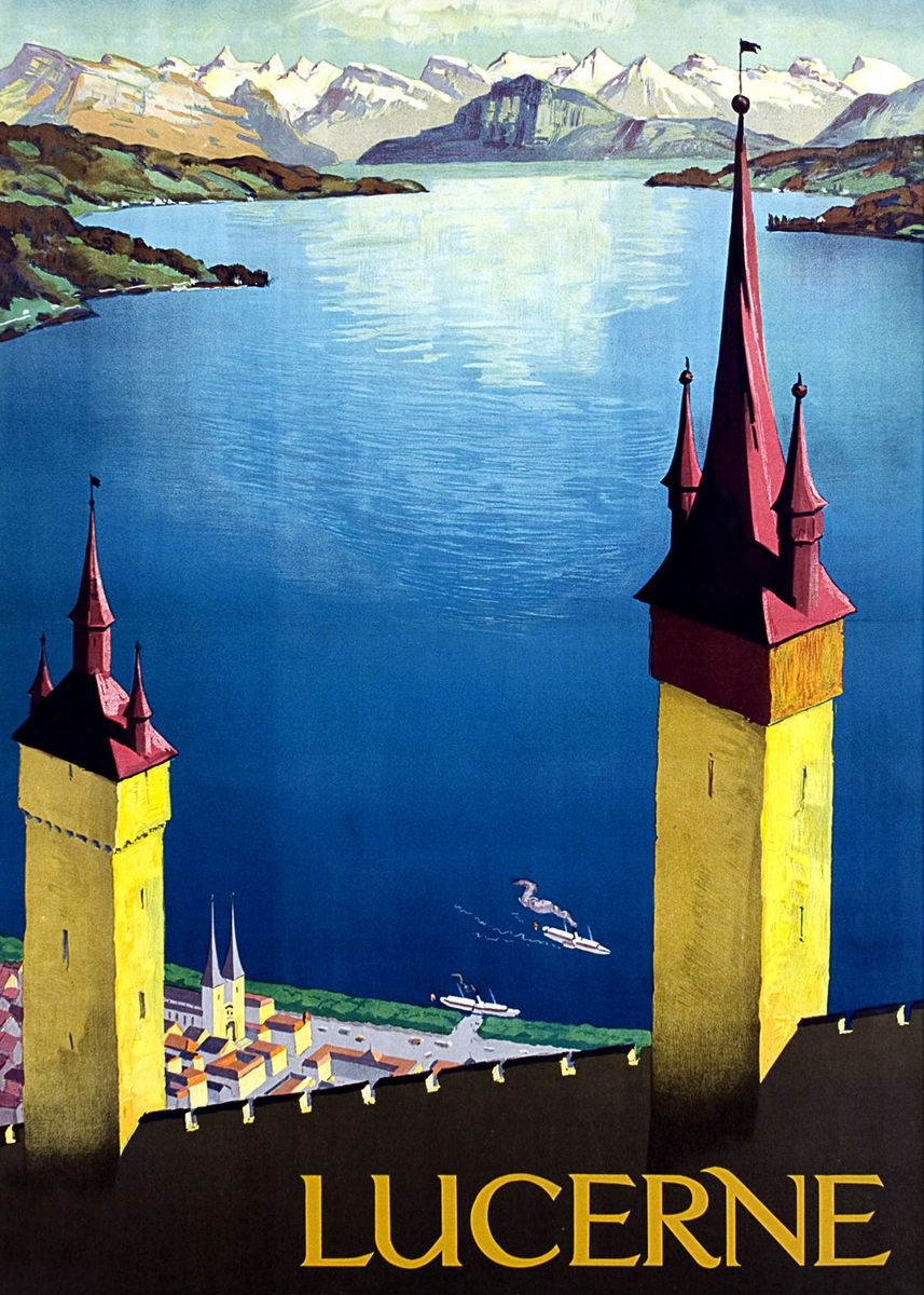 'Lucerne' Poster, picture, metal print, paint by Long Shot | Displate