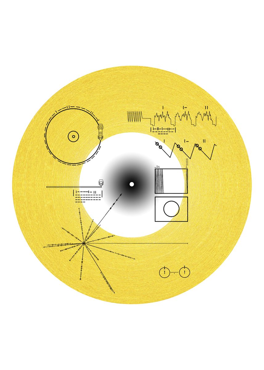 'Voyager Golden Record' Poster, picture, metal print, paint by David ...