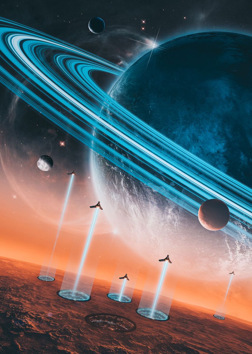 'Stars and Galaxies' Poster, picture, metal print, paint by Julien ...