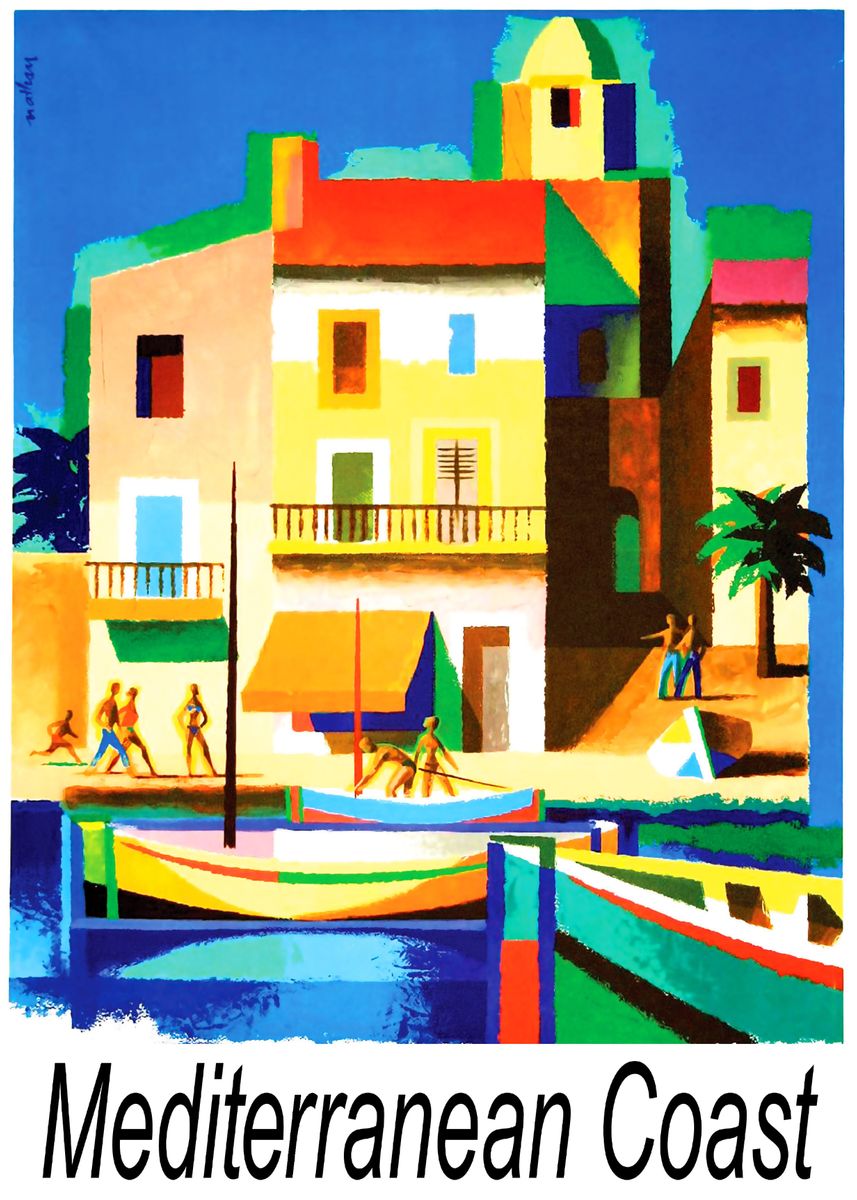 'Mediterranean Coast' Poster, picture, metal print, paint by Long Shot ...