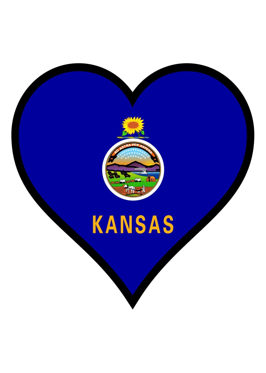'Love Kansas' Poster, picture, metal print, paint by HomeStead Digital ...