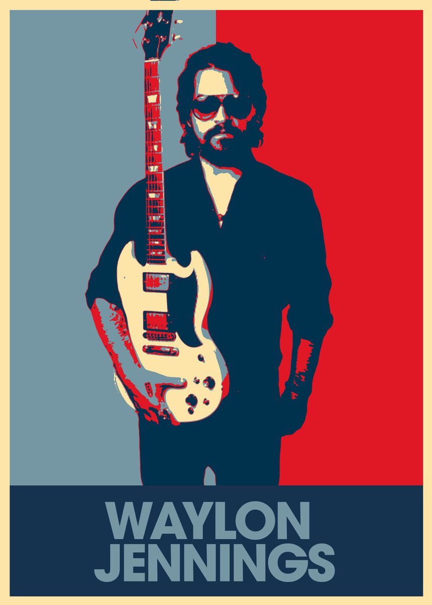 'Waylon Jennings' Poster, picture, metal print, paint by Cantrell ...