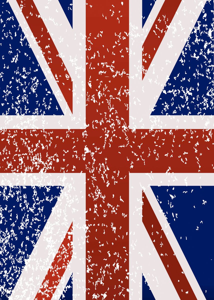 'Grunge British Flag' Poster, picture, metal print, paint by HomeStead ...