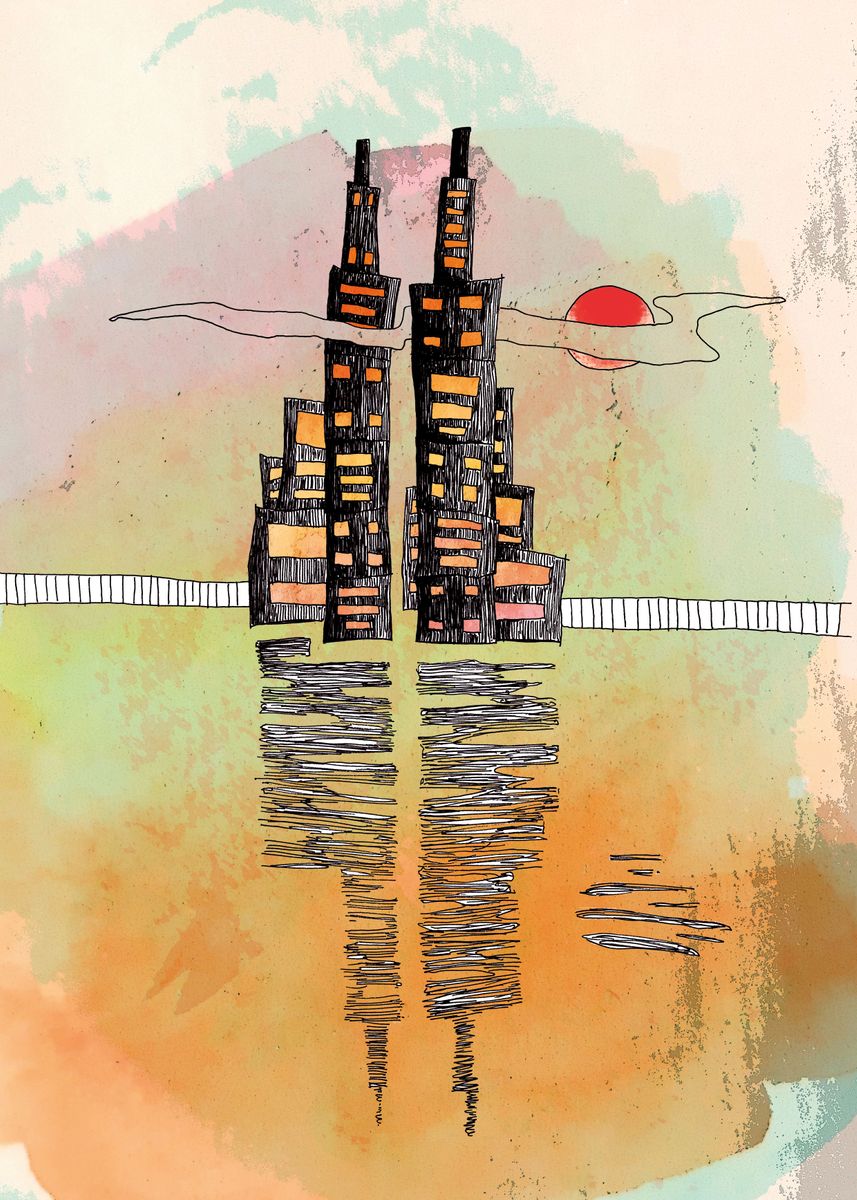 'city shadow' Poster by ArsLudens | Displate