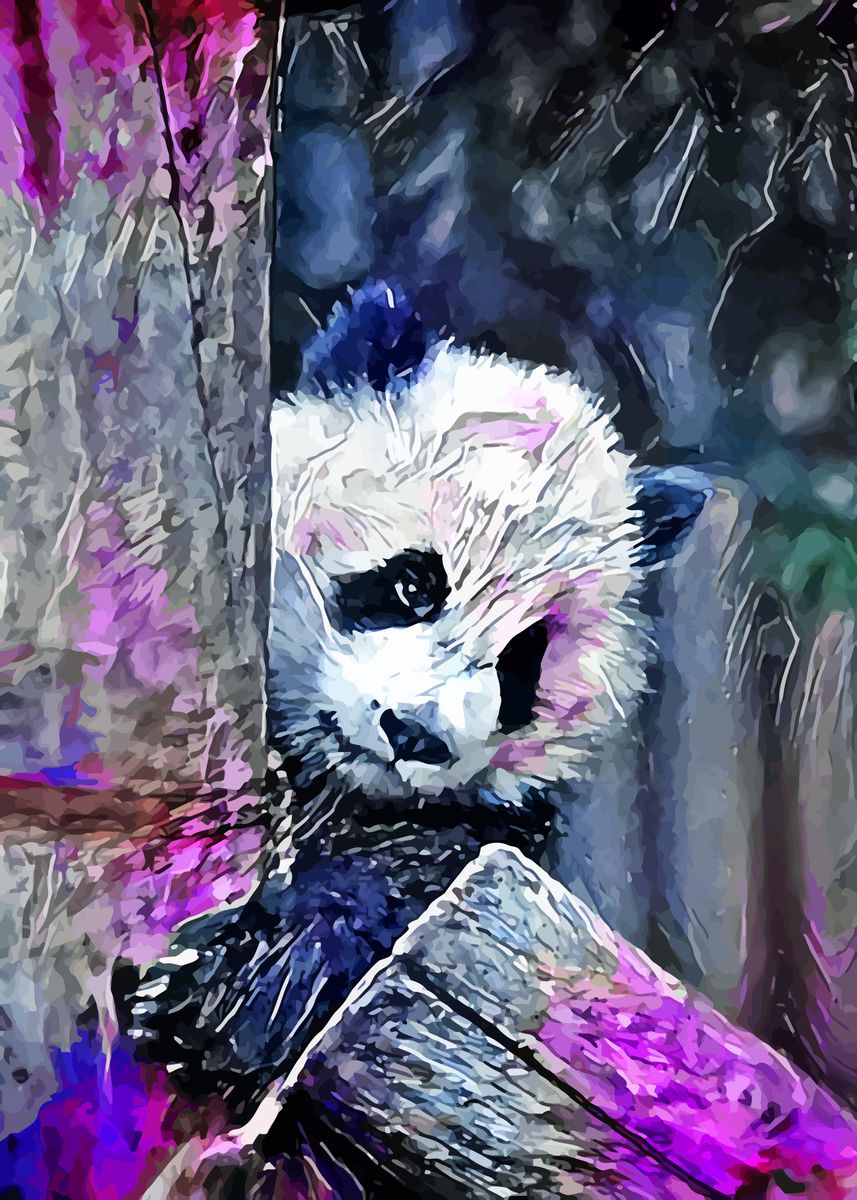 'Hidden Panda' Poster, picture, metal print, paint by Geny Apol | Displate
