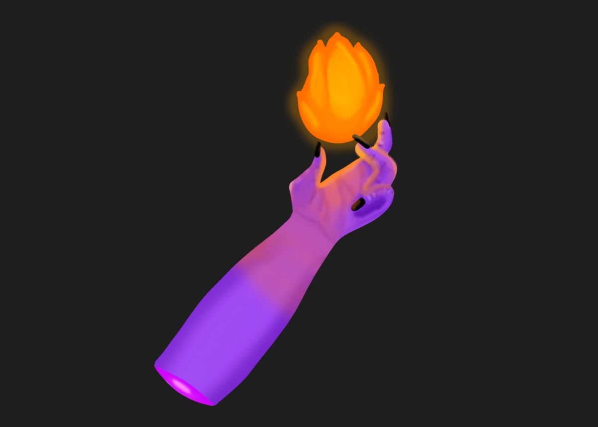'Fire Hand' Poster by Nath Smile | Displate