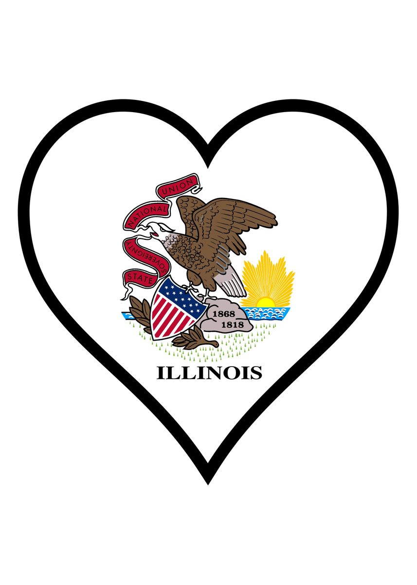 'Love Illinois' Poster by HomeStead Digital | Displate
