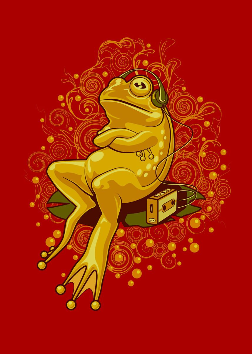 'MUSICAL FROG' Poster, picture, metal print, paint by adamlawless ...