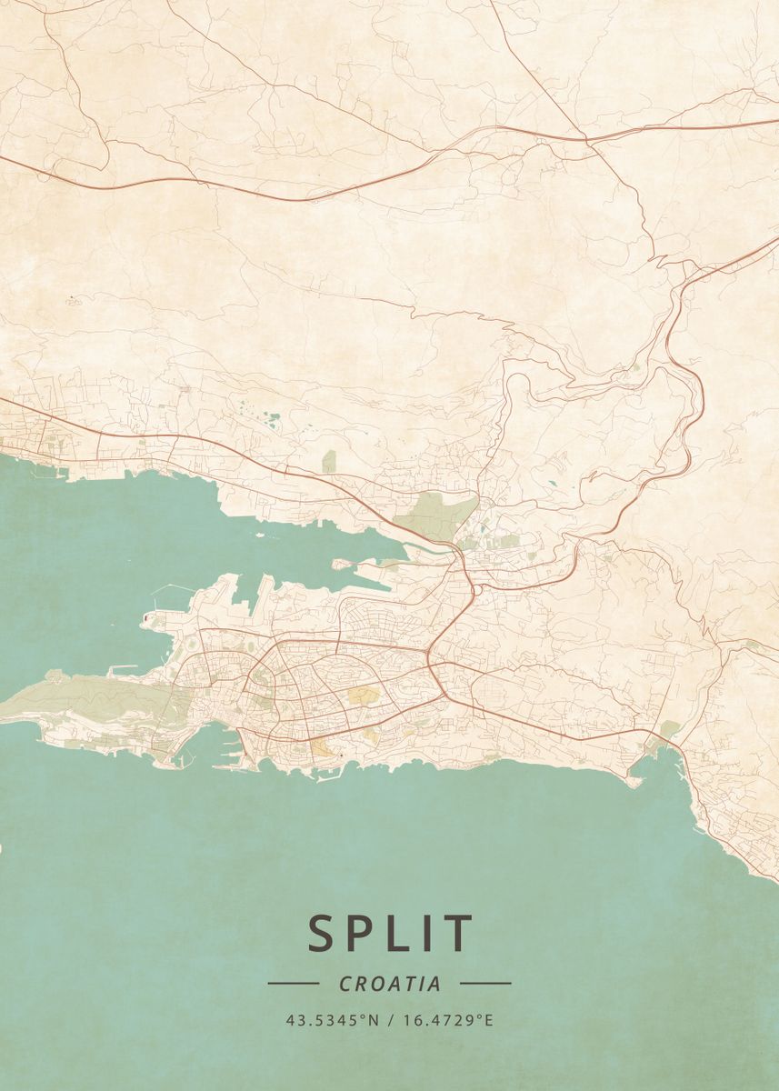 'Split Croatia' Poster by Designer Map Art | Displate