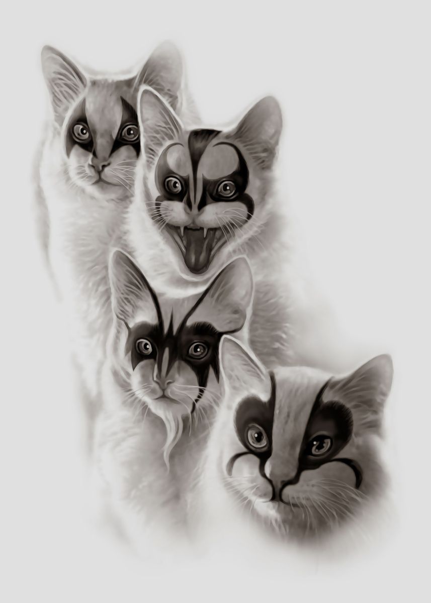 'HEAVY METAL CATS 2012' Poster, picture, metal print, paint by ...