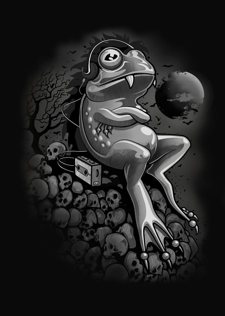 'GHOST FROG' Poster, picture, metal print, paint by adamlawless | Displate