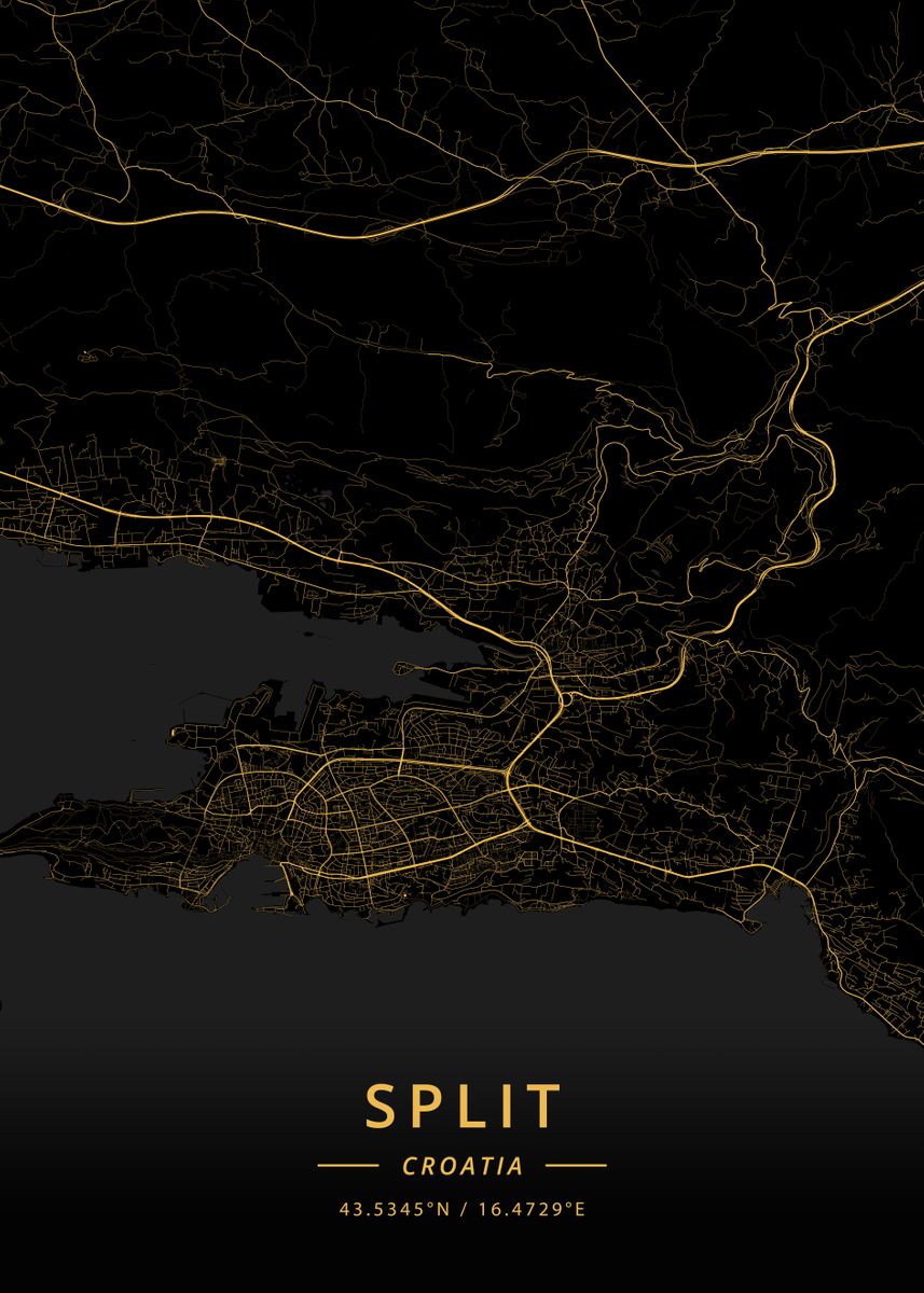 'Split Croatia' Poster by Designer Map Art | Displate