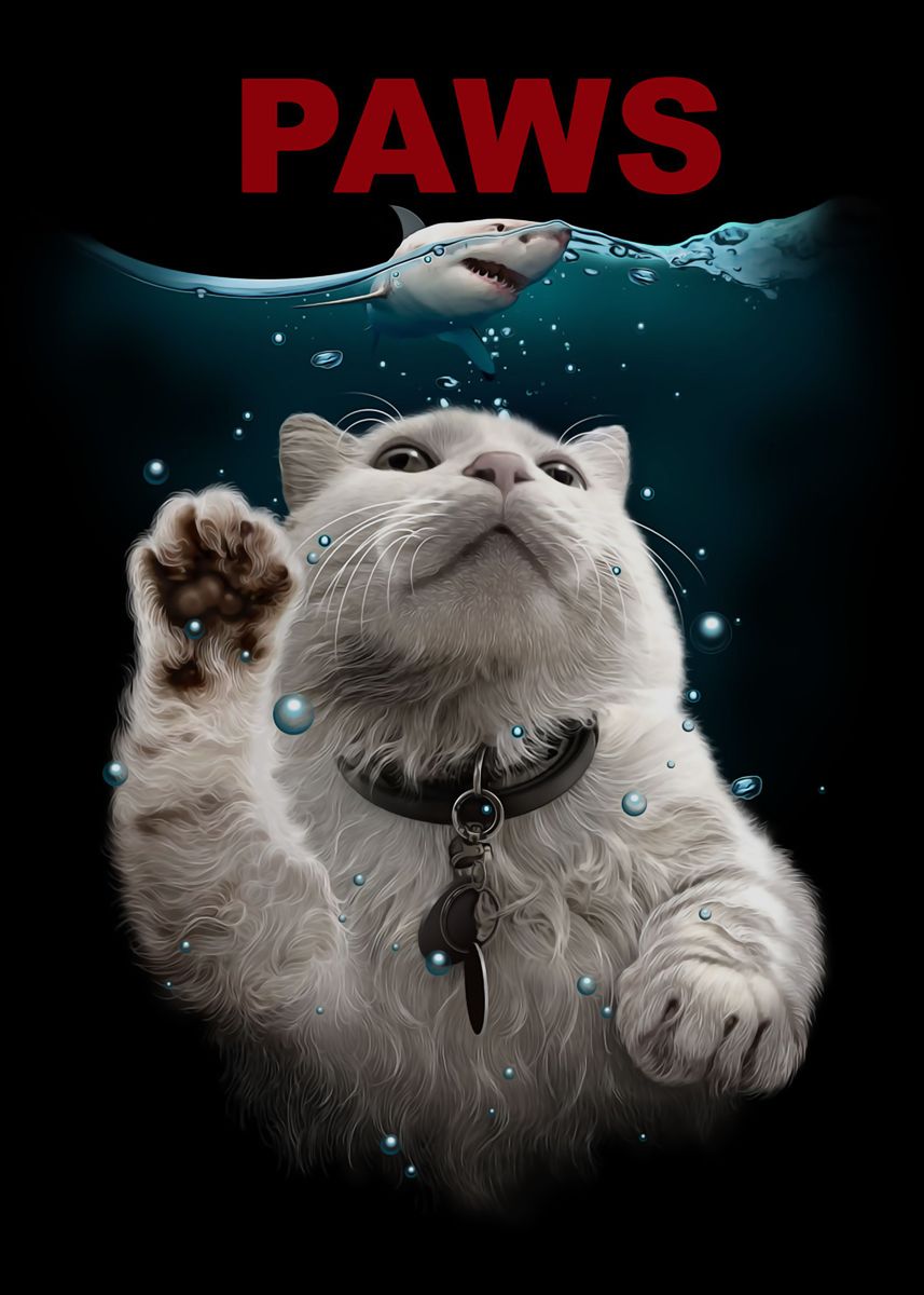 'PAWS' Poster, picture, metal print, paint by adamlawless | Displate