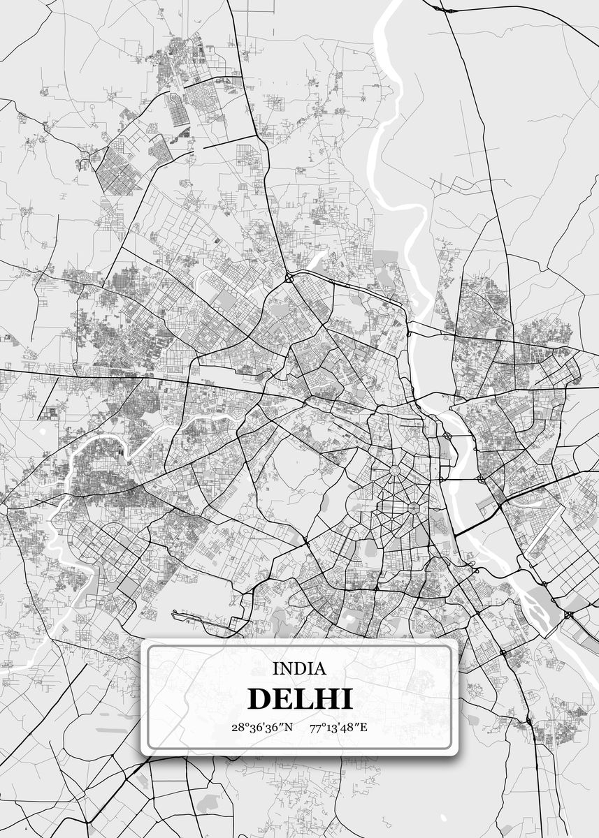 'Delhi India City Map' Poster, picture, metal print, paint by Dany ...