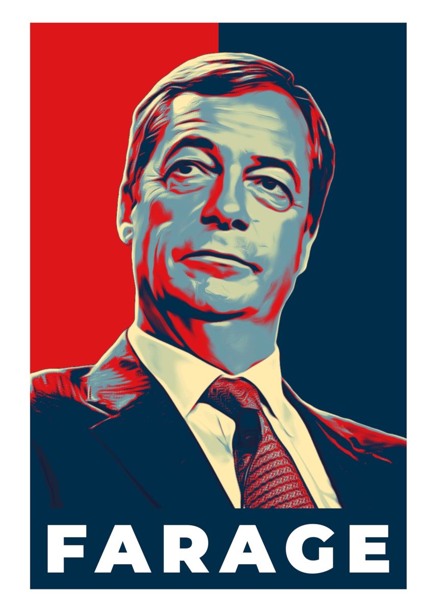 'Nigel Farage Brexit Party' Poster, picture, metal print, paint by Jon ...