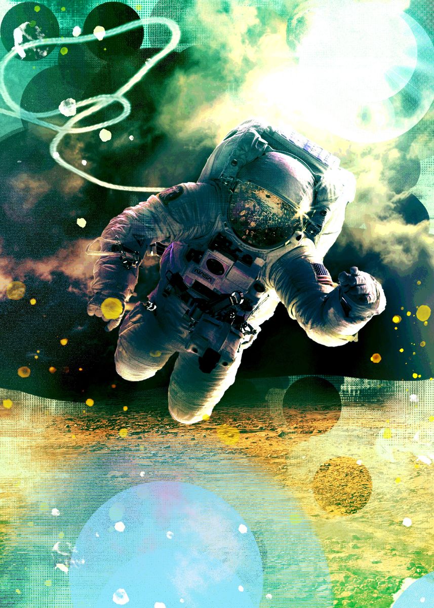 'Spaceman' Poster, picture, metal print, paint by 23STEPS | Displate