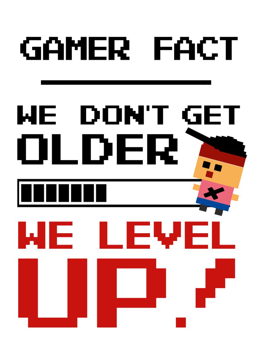 'Gamers Level Up' Poster, picture, metal print, paint by RAWWR | Displate