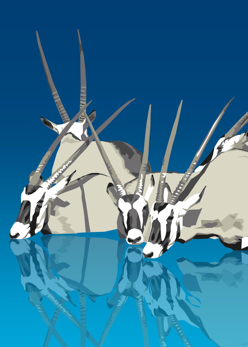 'Oryx' Poster, picture, metal print, paint by Fokko van der Woude ...