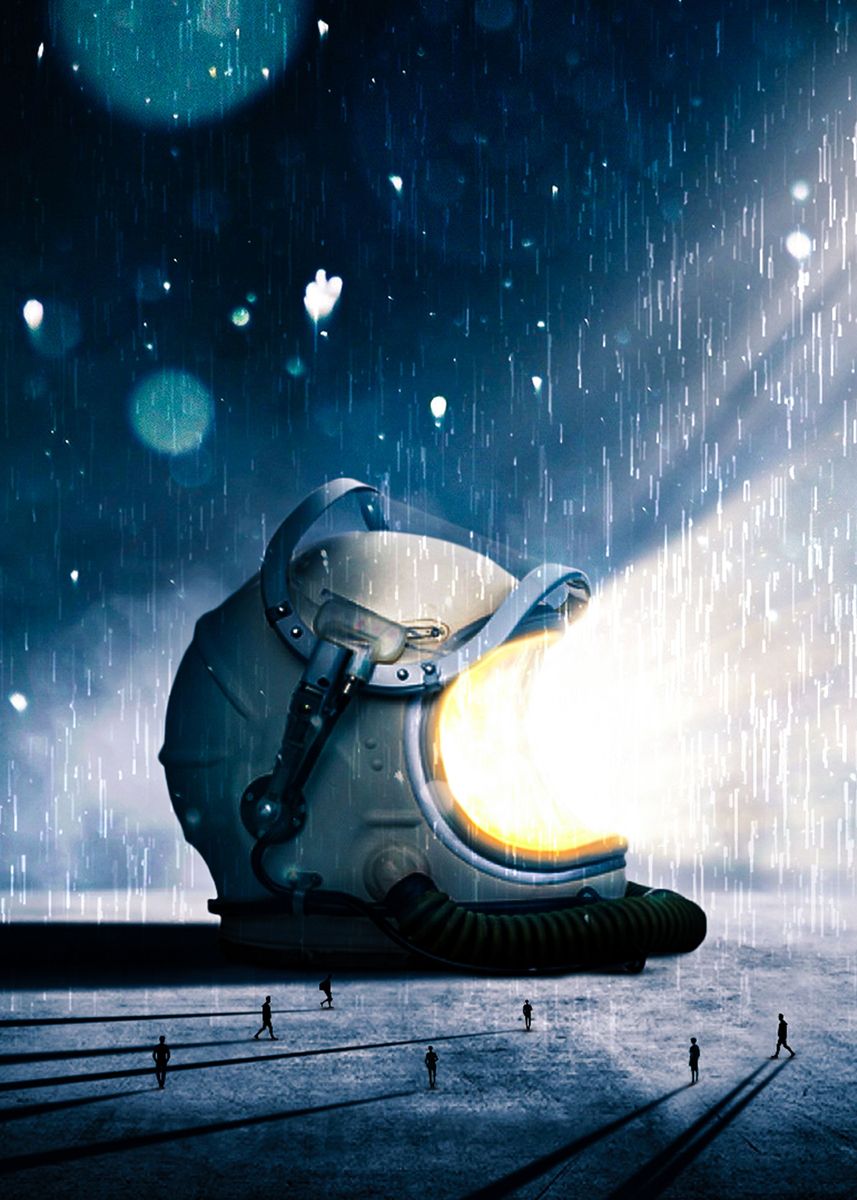 'Huge Helmet' Poster, picture, metal print, paint by AlexGraphex | Displate