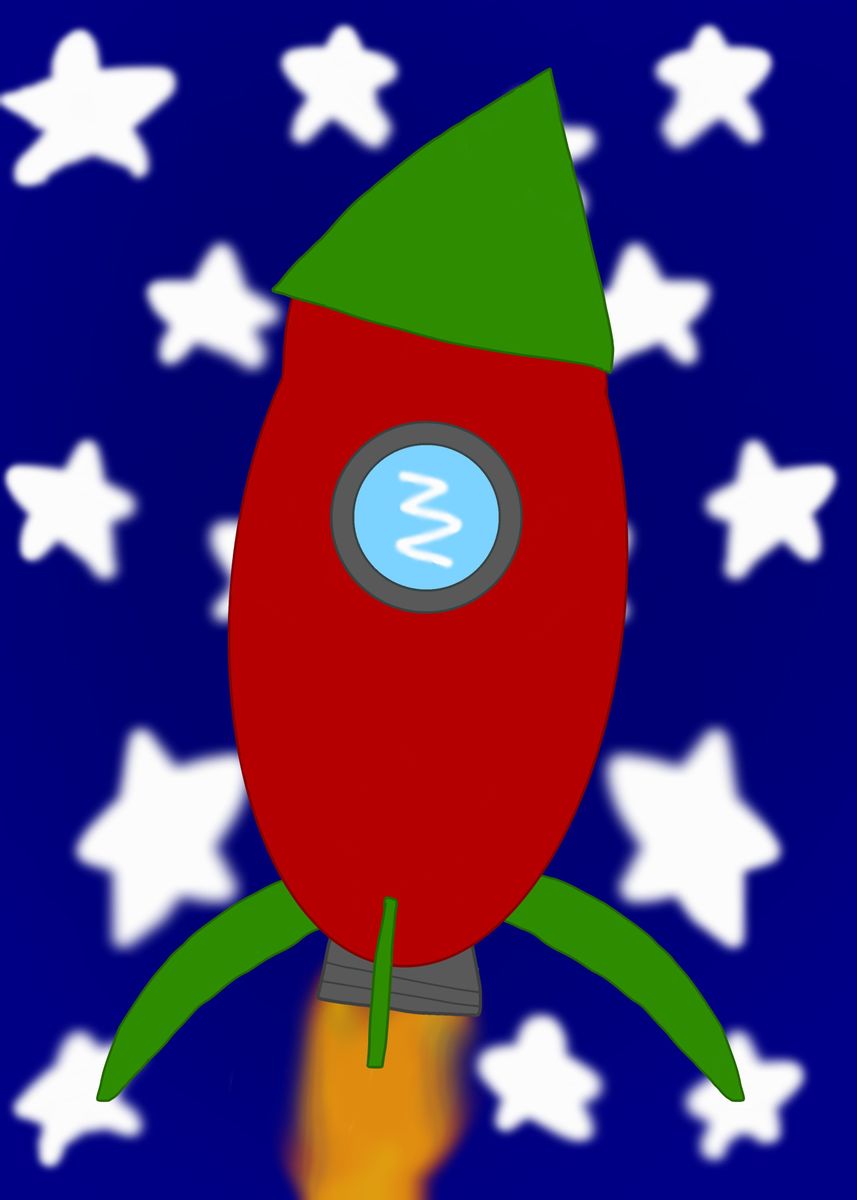 'Rocket ship' Poster, picture, metal print, paint by Cathryn Paulus ...