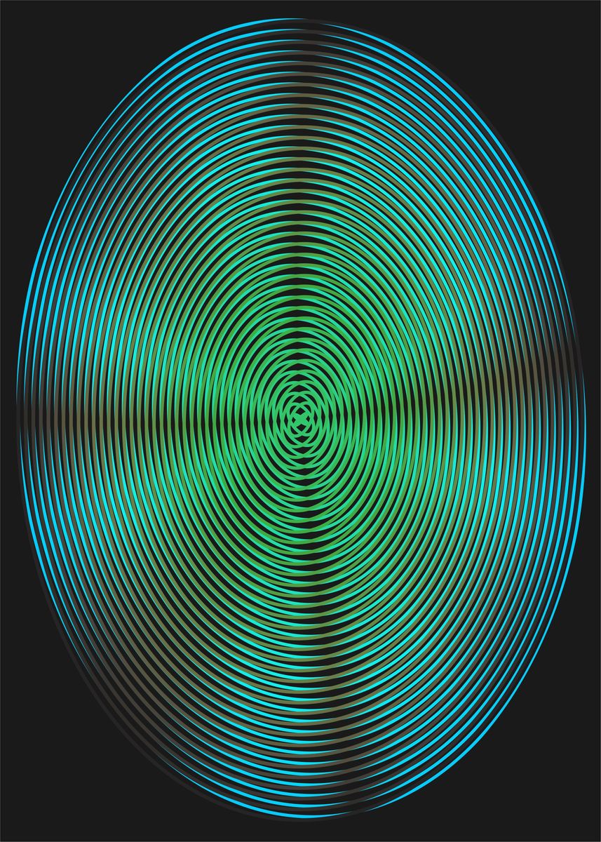 'Blue disc' Poster, picture, metal print, paint by Rob/RobElf Elfferich ...