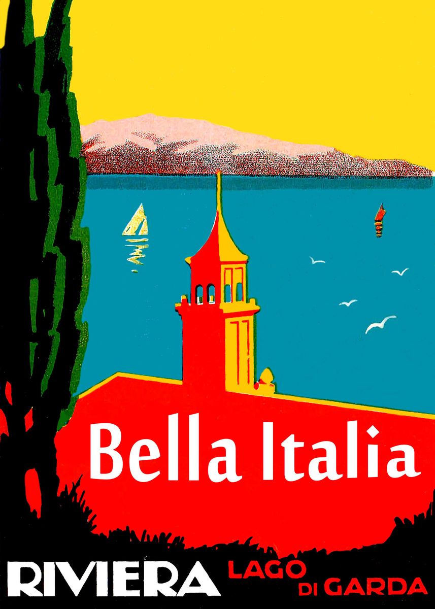 'Lago di Garda' Poster, picture, metal print, paint by Long Shot | Displate