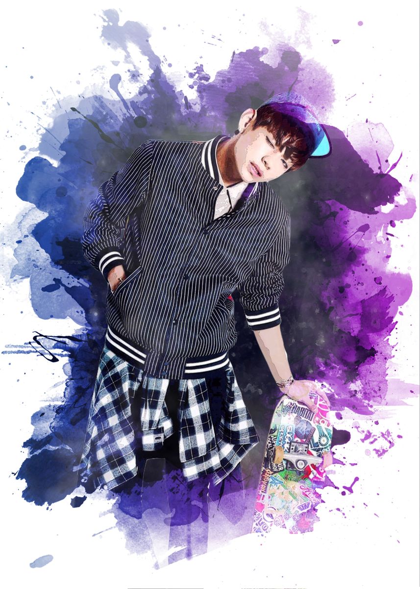 'BTS V' Poster, picture, metal print, paint by The Exlucive | Displate