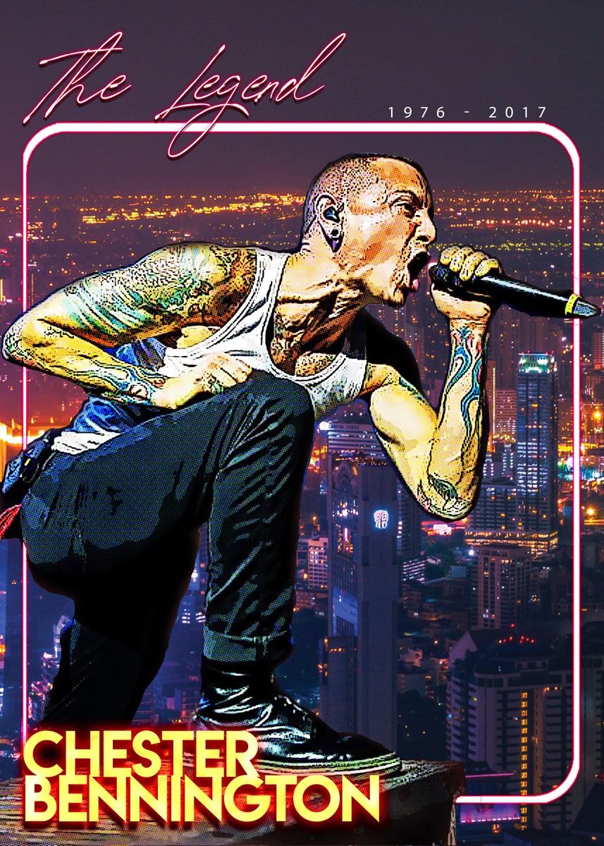 'The Legend Chester Benning' Poster, picture, metal print, paint by The ...