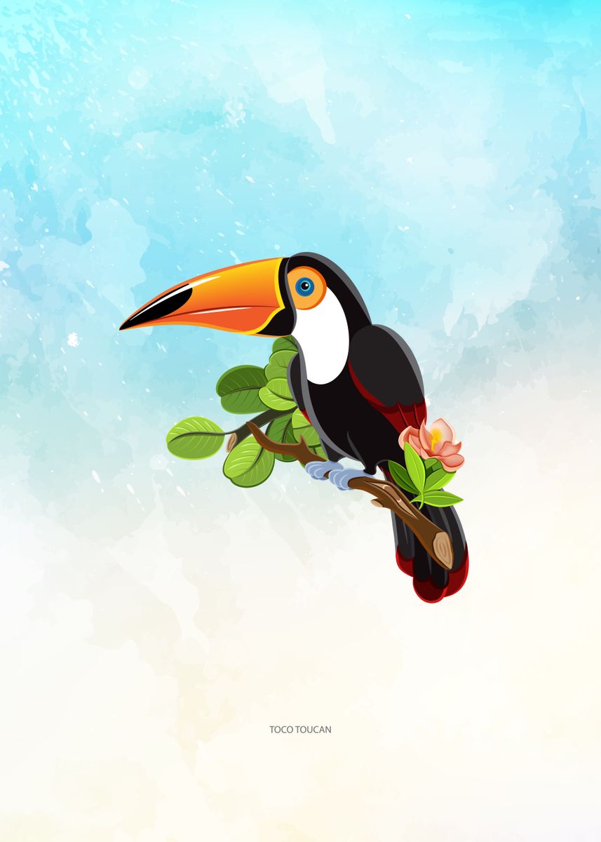 'Toco Toucan' Poster, picture, metal print, paint by Kamelyon | Displate