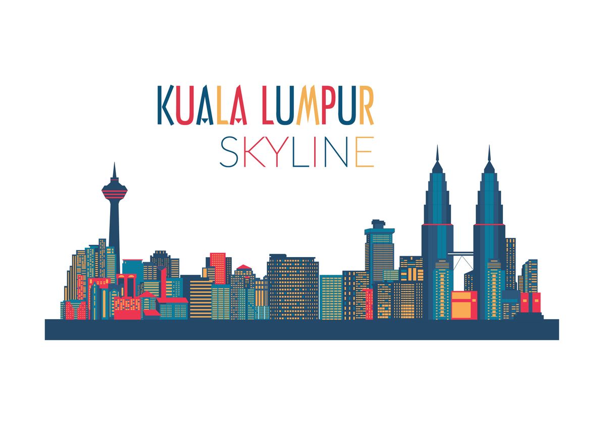 'KUALA LUMPUR' Poster by Kraft Pix | Displate